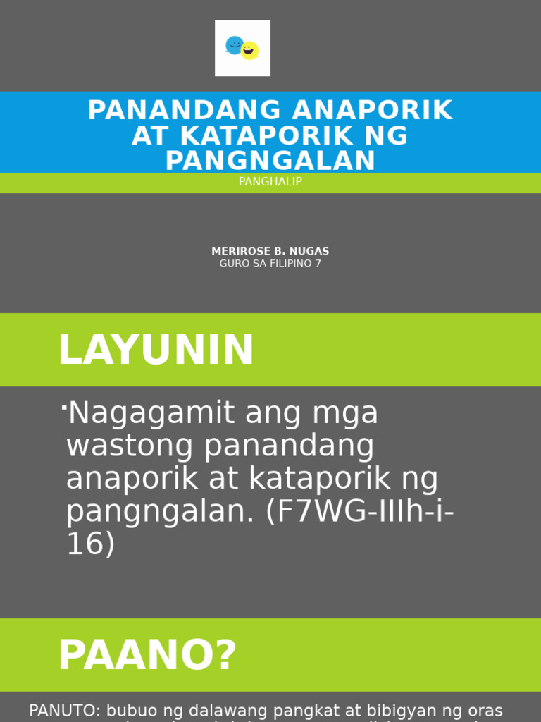 Panandang Anaporik at Kataporik | PDF