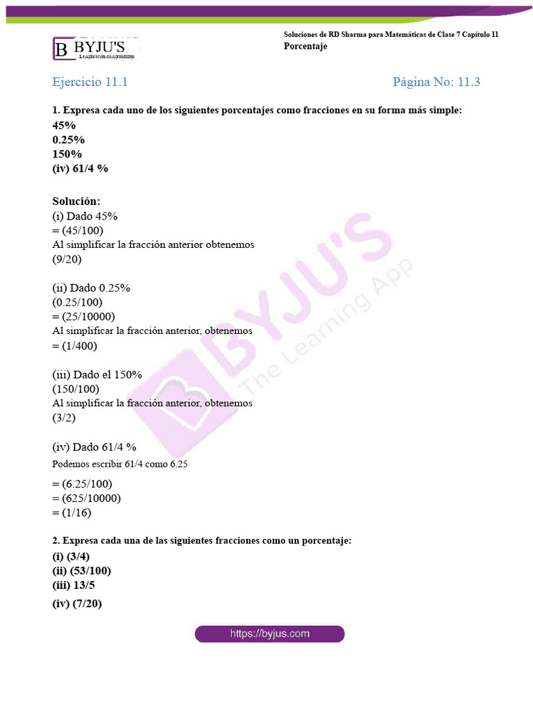 Solución Del Capítulo 11 de Matemáticas de RD Sharma para Séptimo Grado ...