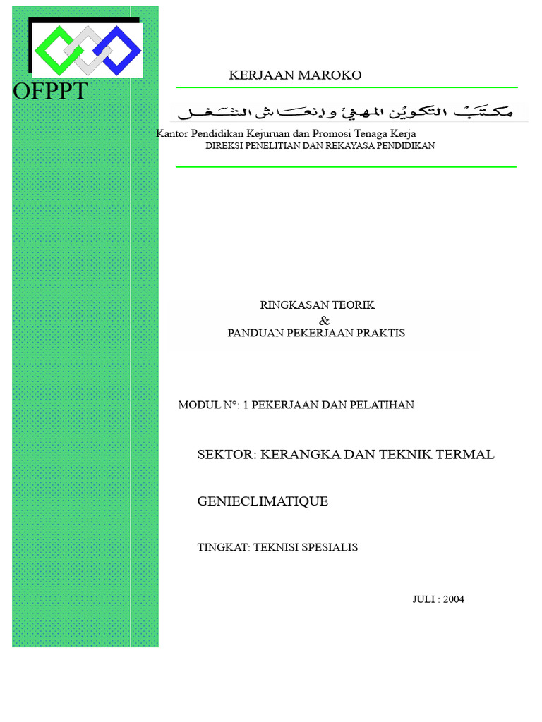 Modul n01 Pekerjaan Dan Pelatihan TSGC Ofppt | PDF