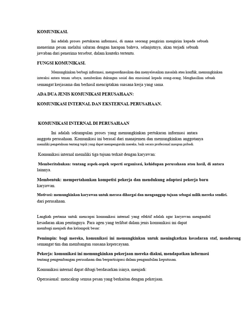 Media Komunikasi Internal Utama | PDF