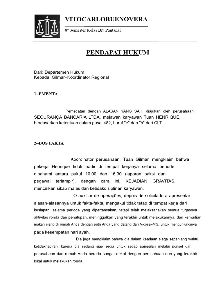 Pendapat Hukum | PDF