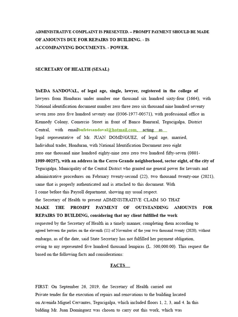 Administrative Claim | PDF | Justice | Crime & Violence