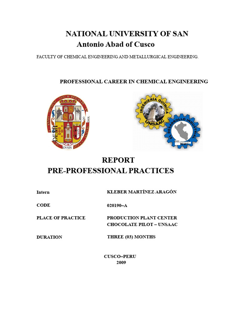 Report On Pre-Professional Internships | PDF | Chocolate | Cocoa Bean
