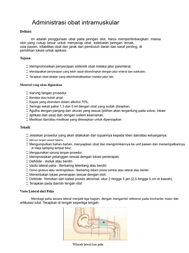 Panduan Administrasi Obat Intramuskular | PDF