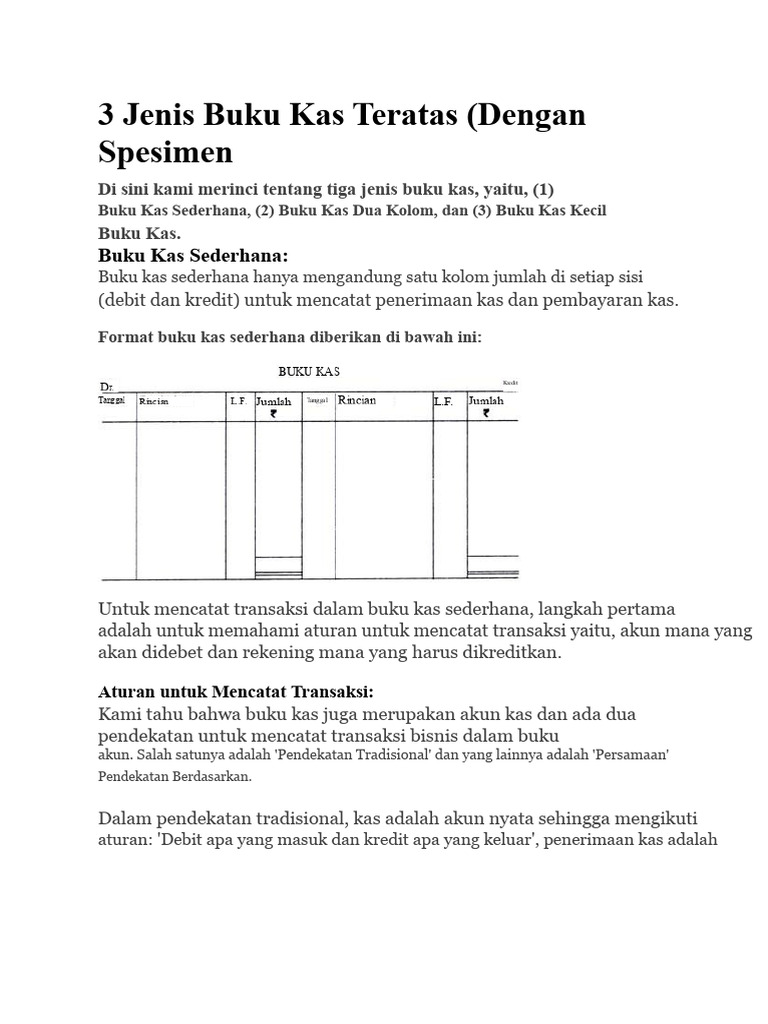 Buku Kas | PDF
