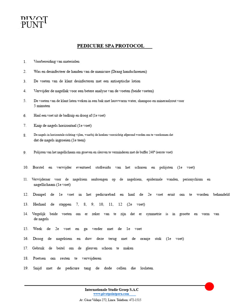 Pedicure Spa Protocol | PDF
