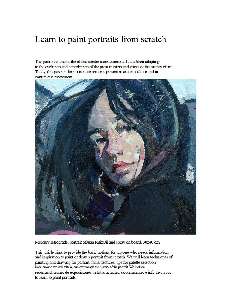 Learn To Paint Portraits From Scratch | PDF | Drawing | Paintings