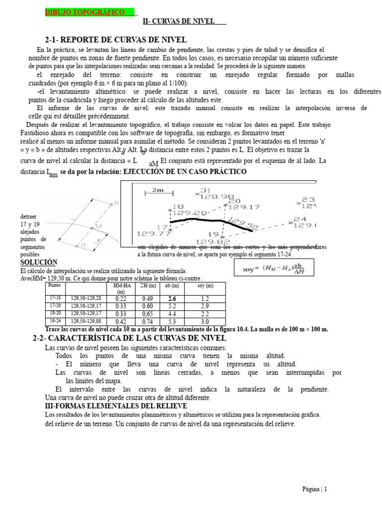 Informe sobre Curvas de Nivel | PDF | Topografía | Curva