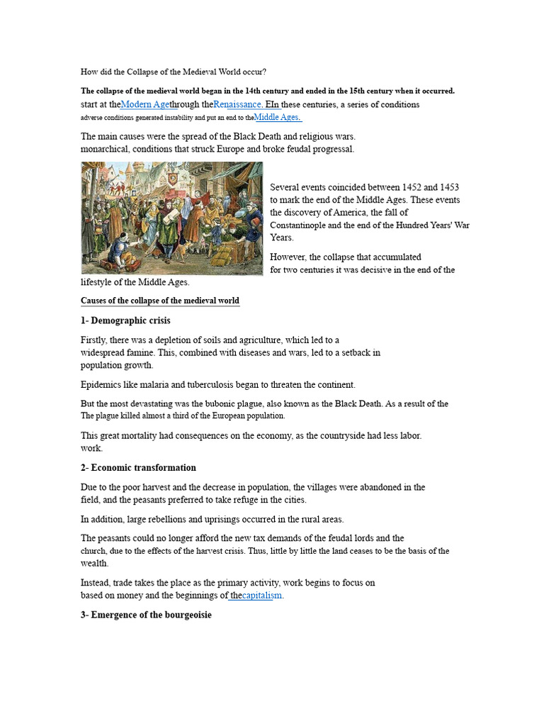 Collapse of the Middle Ages (14th-15th C) | PDF | Black Death | Middle Ages