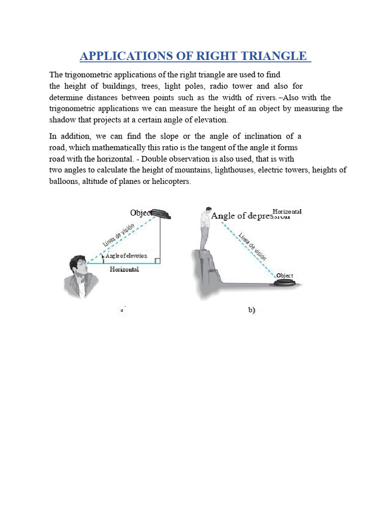 Right Triangle Applications #1 | PDF | Trigonometry | Triangle