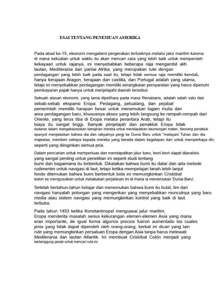 Penemuan Amerika - Essai Draf | PDF
