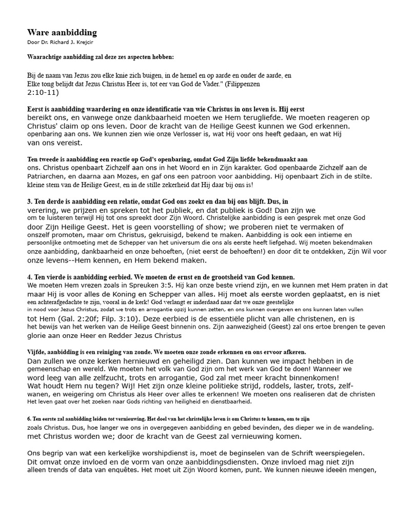 Ware Aanbidding | PDF