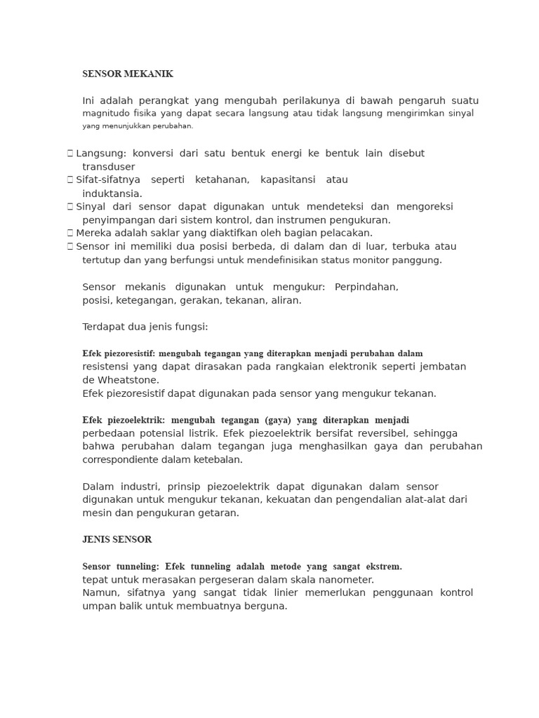Sensor Mekanis | PDF