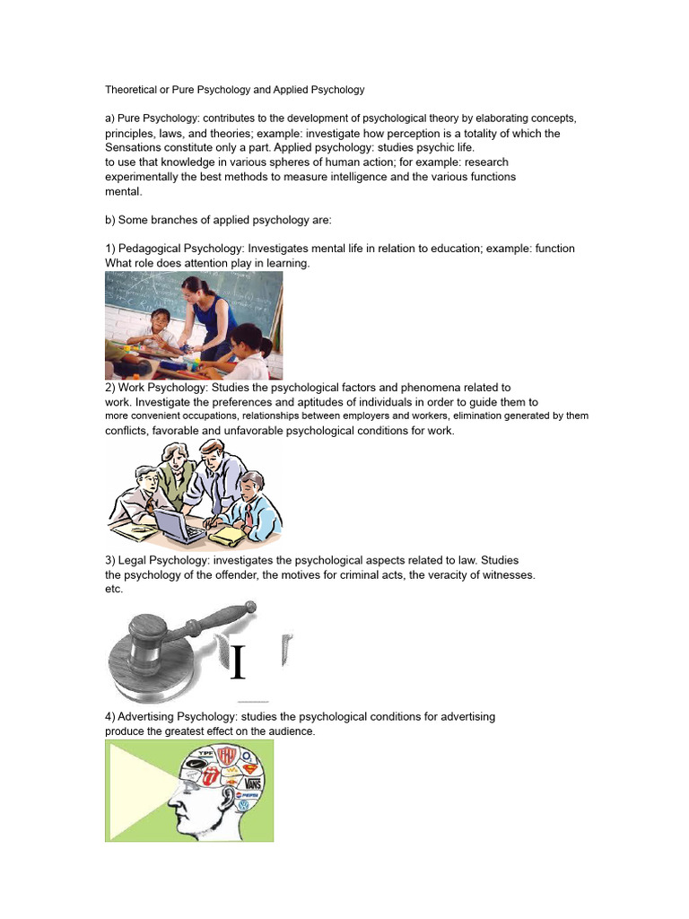 Pure vs. Applied Psychology Explained | PDF | Psychology | Applied ...