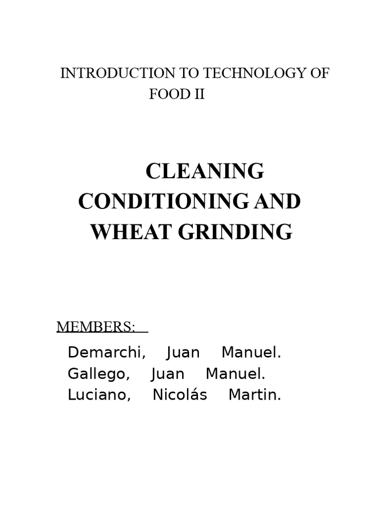 Wheat Cleaning and Grinding Process | PDF | Mill (Grinding) | Flour