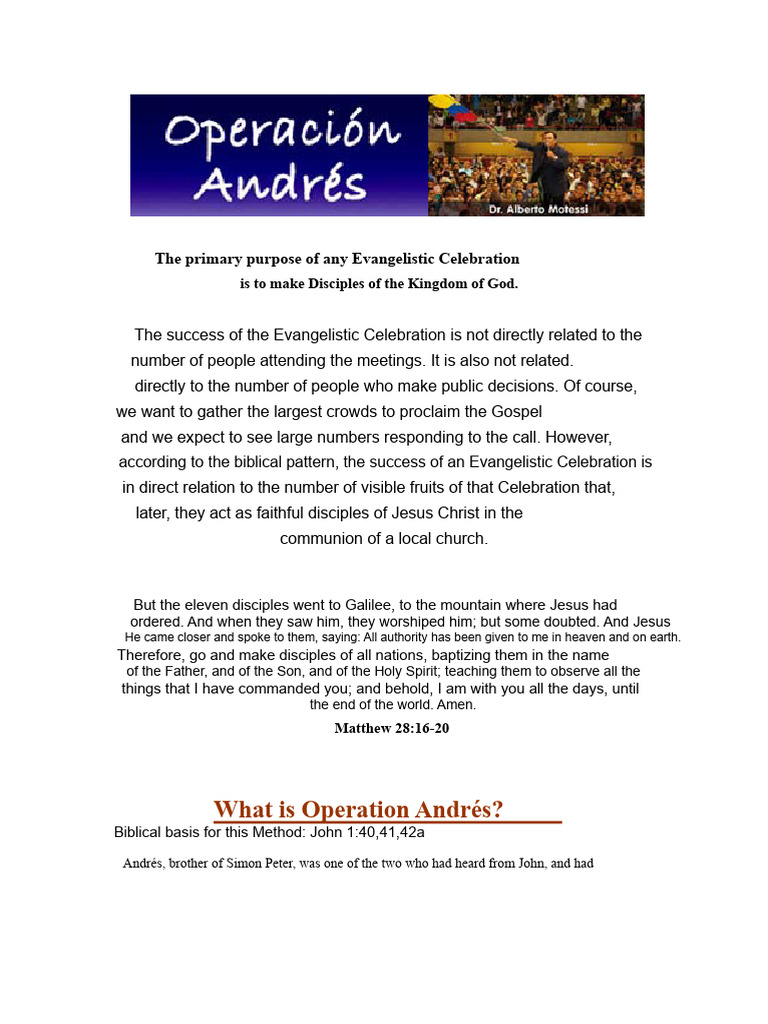 Operation Andrés: Discipleship Method | PDF | Jesus | Disciple ...