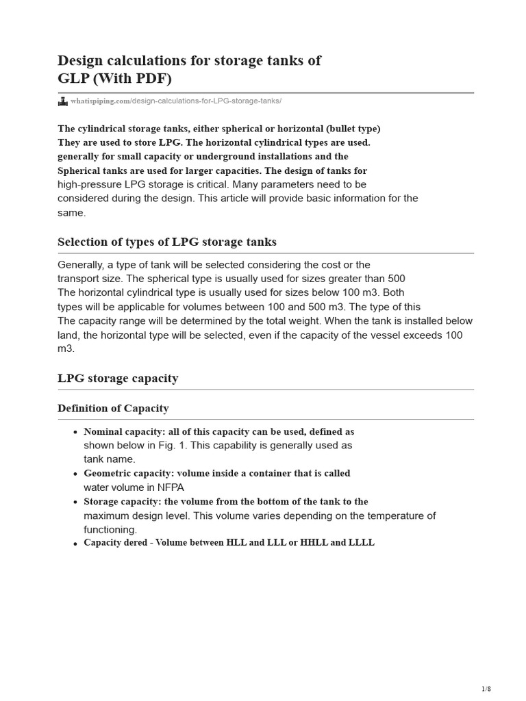 LPG Storage Tank Design Guidelines | PDF | Temperature | Liquefied ...
