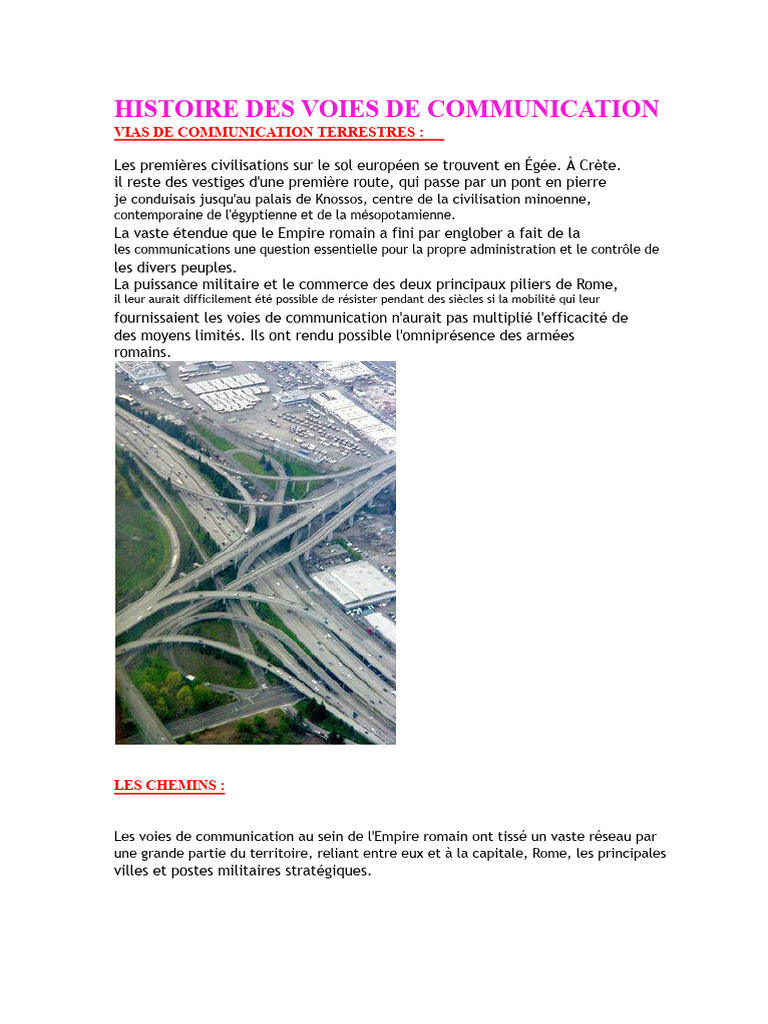 Histoire des voies de communication terrestres | PDF | Boussole ...