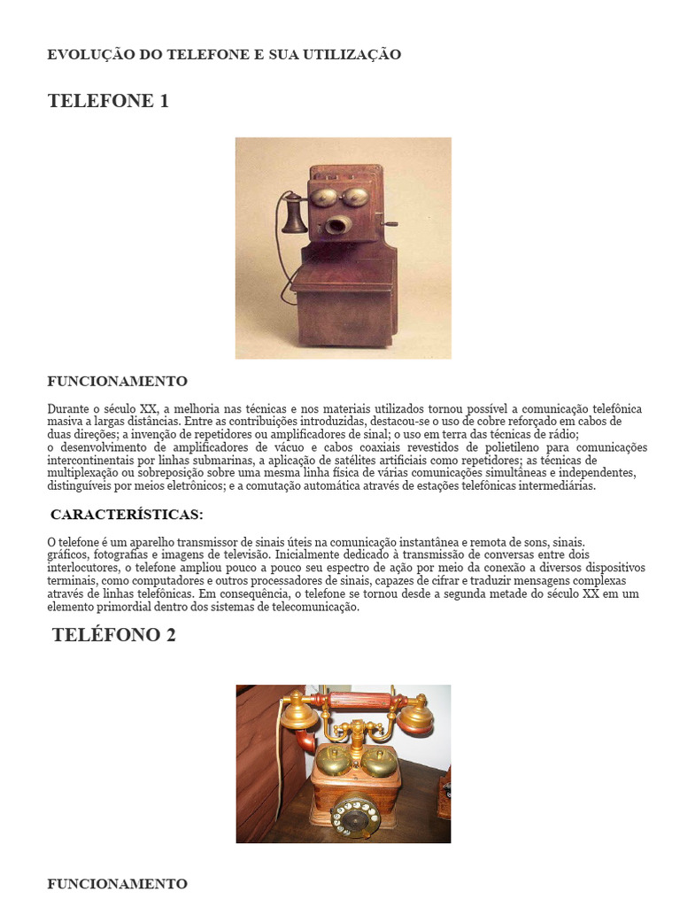 Evolução e Funcionamento do Telefone | PDF | Televisão | Celulares