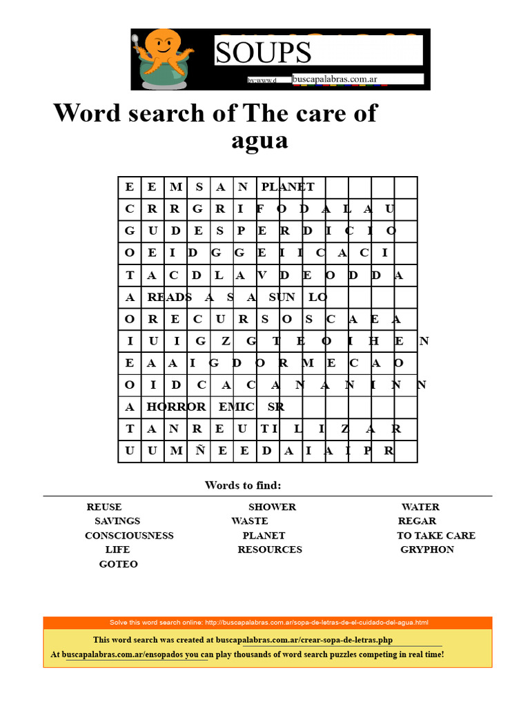 Water Conservation Word Search | PDF