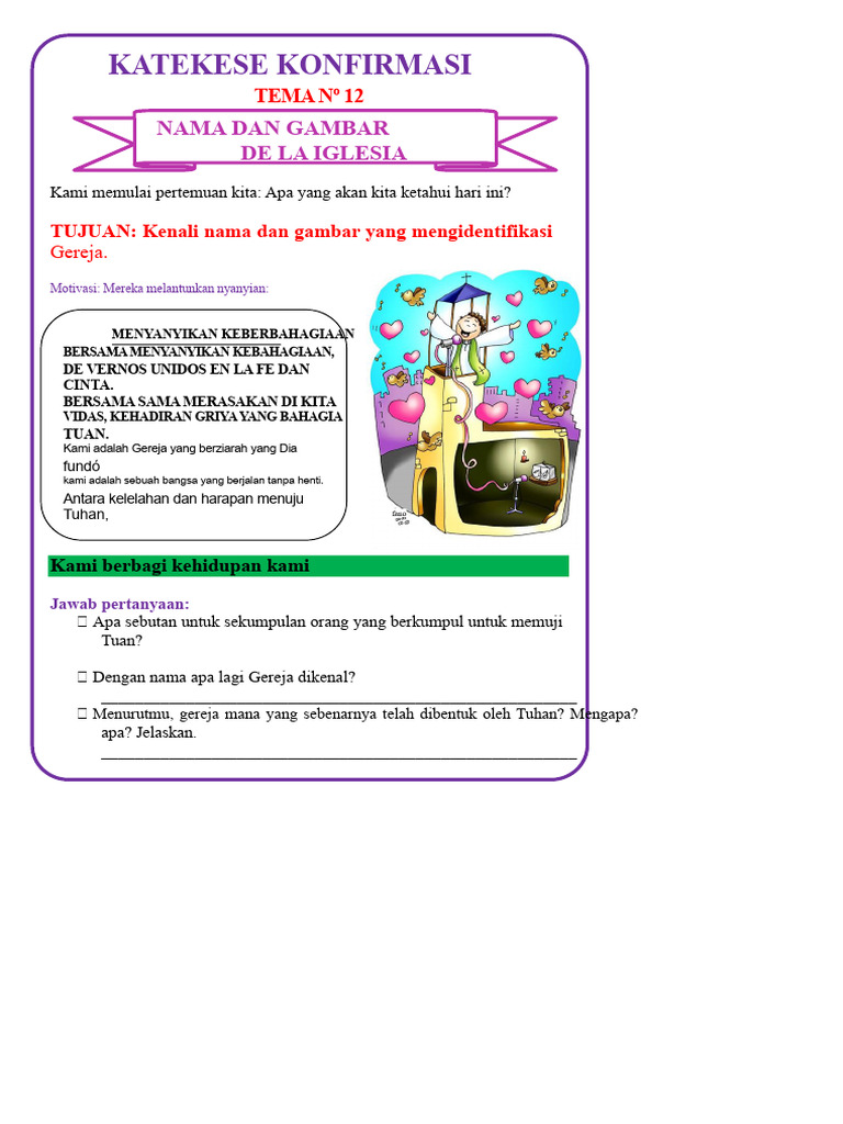 Tema 12 Nama Nama Dan Gambar Gereja | PDF
