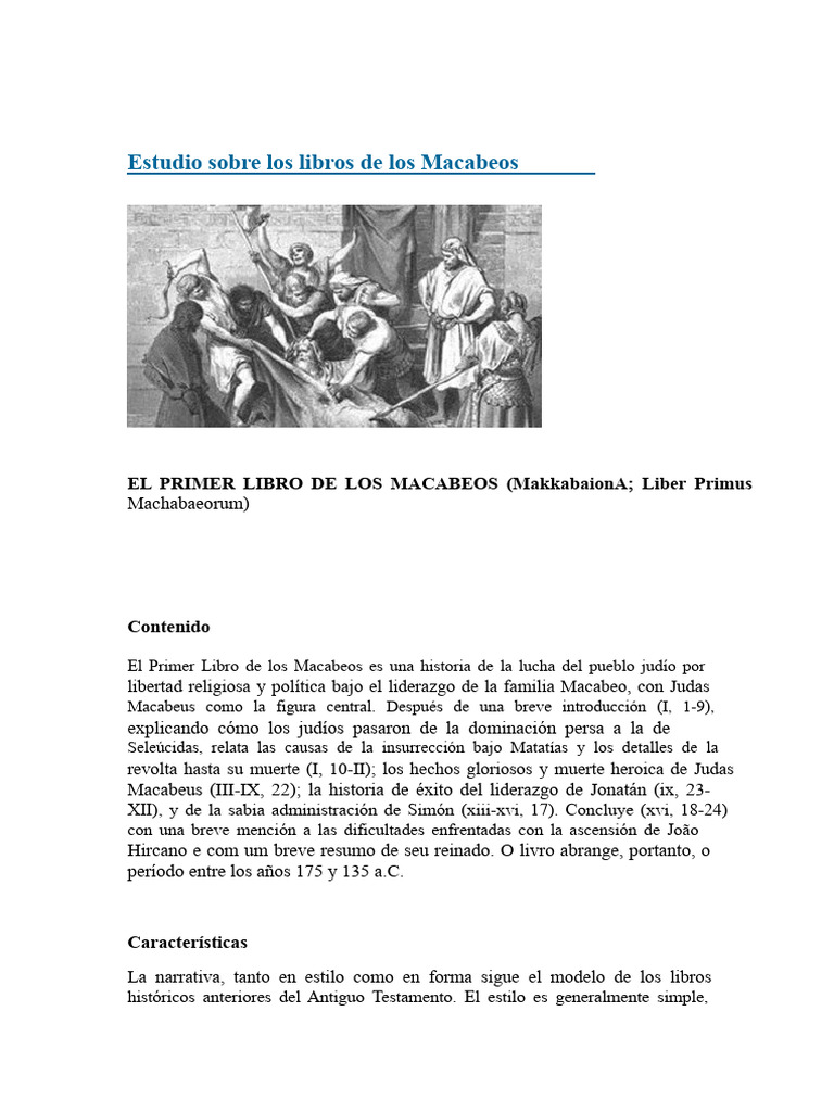 Análisis del Primer Libro de los Macabeos | PDF | Janucá | Macabeos