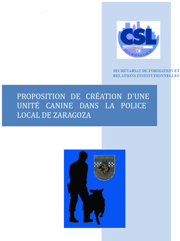 Création d'une Unité Canine à Zaragoza | PDF | Chiens | Médicaments