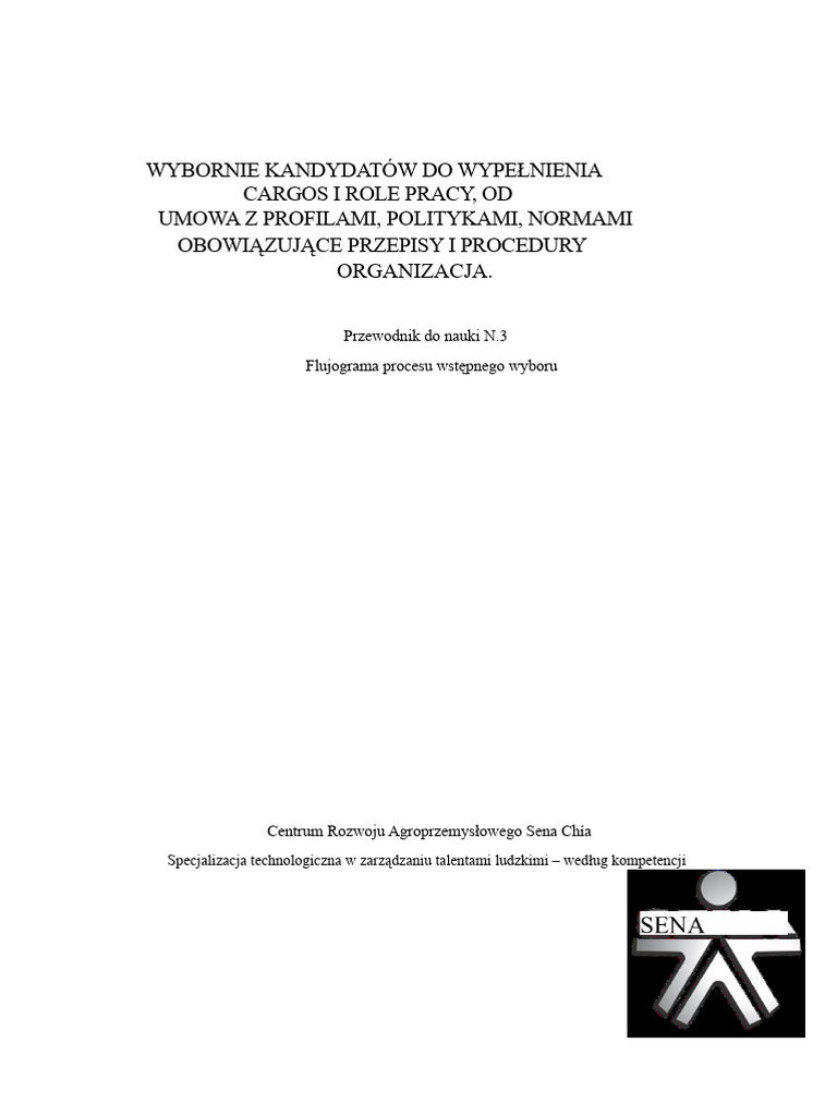 Schemat Blokowy Procesu Wstępnej Selekcji Kandydatów | PDF