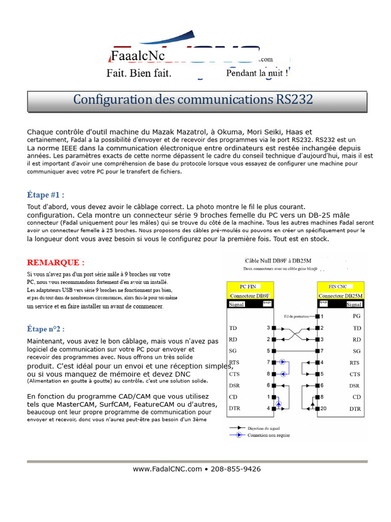 Guide de configuration RS232 pour machines CNC | PDF | USB | Informatique