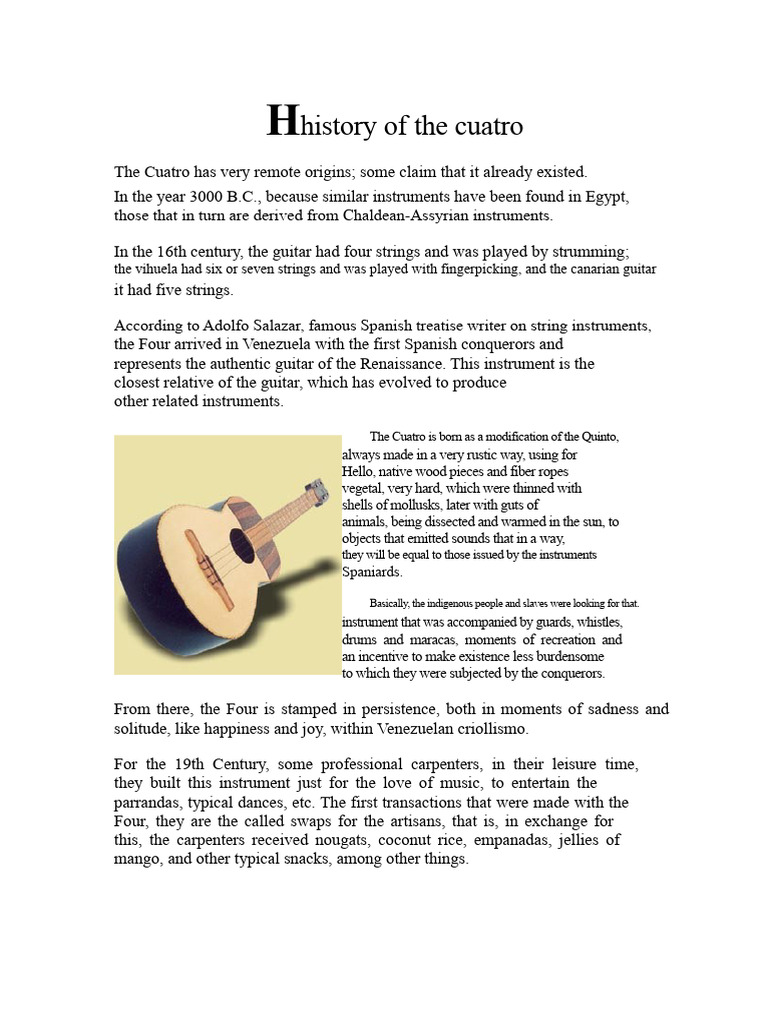 History of The Cuatro | PDF | Guitars | String Instruments