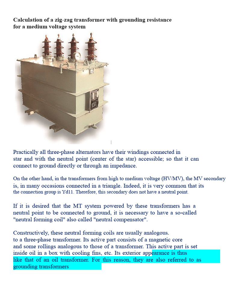 3 Calculation of A Zig Zag Reactor - Final Analysis 2 | PDF | Transformer | Inductor