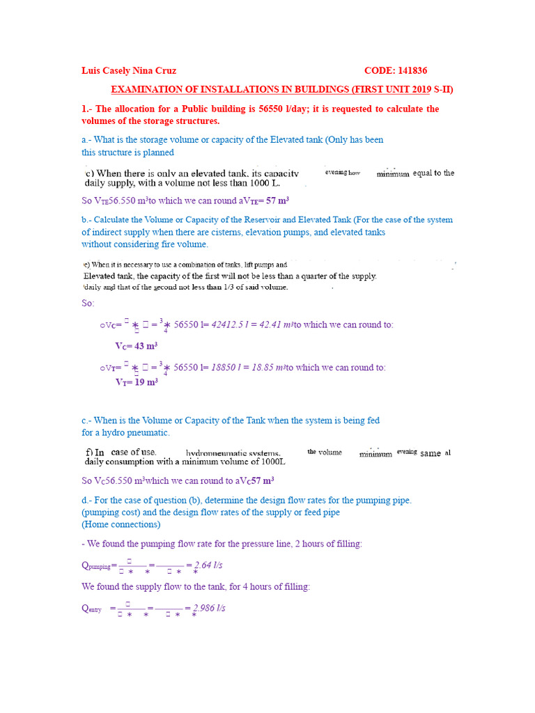 Water Supply System Design for Buildings | PDF | Pipe (Fluid Conveyance ...