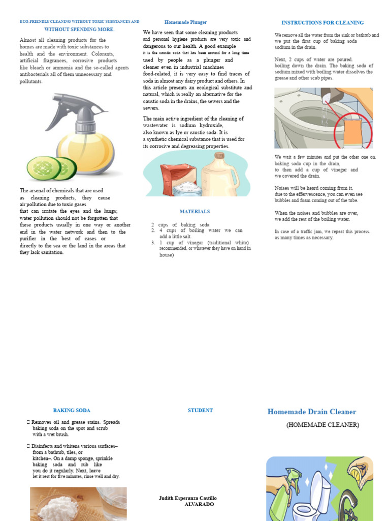 Eco-Friendly Homemade Drain Cleaner | PDF | Sodium Hydroxide | Sodium ...