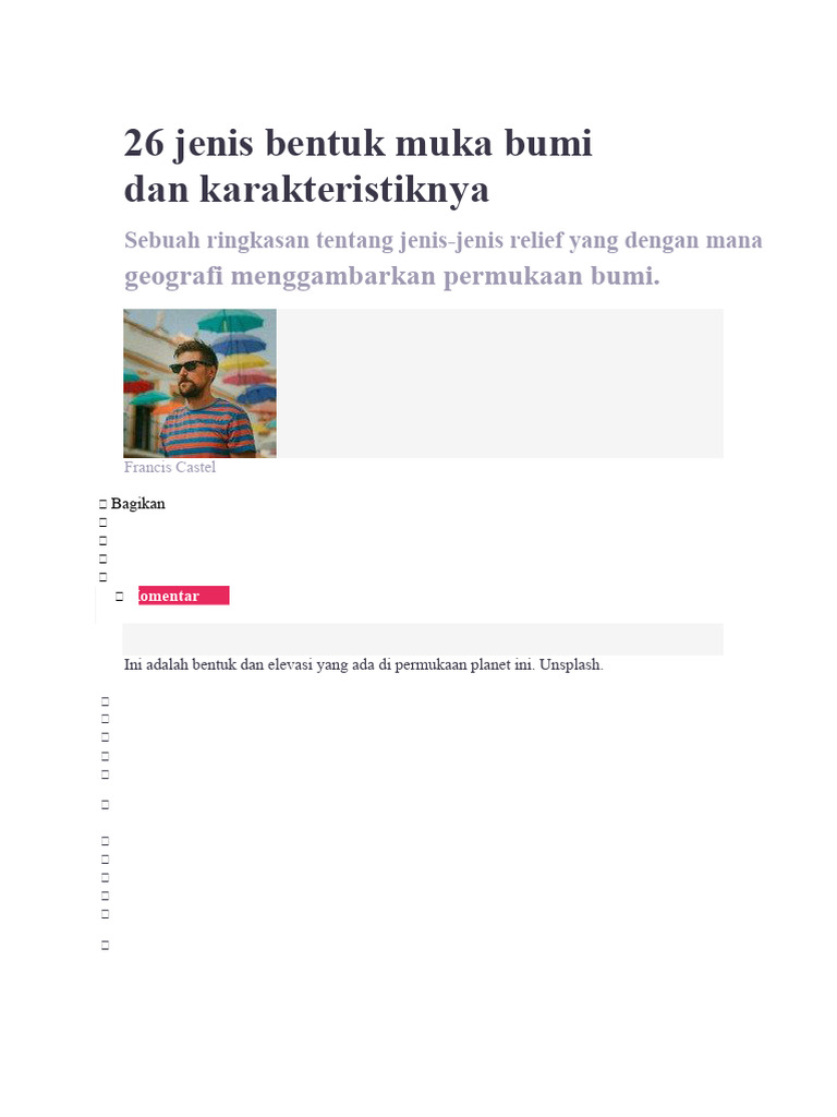 26 Jenis Relief Geografis dan Karakteristiknya | PDF