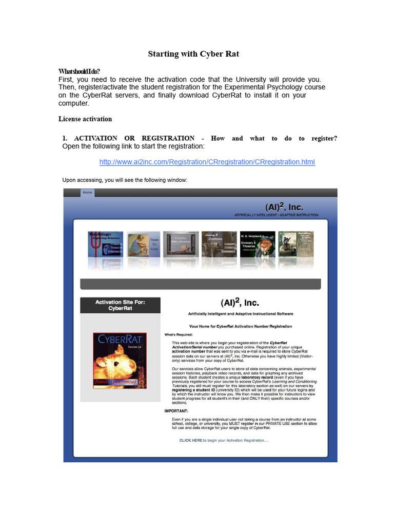 Accessing CyberRat Registration Guide | PDF | Software | Computing