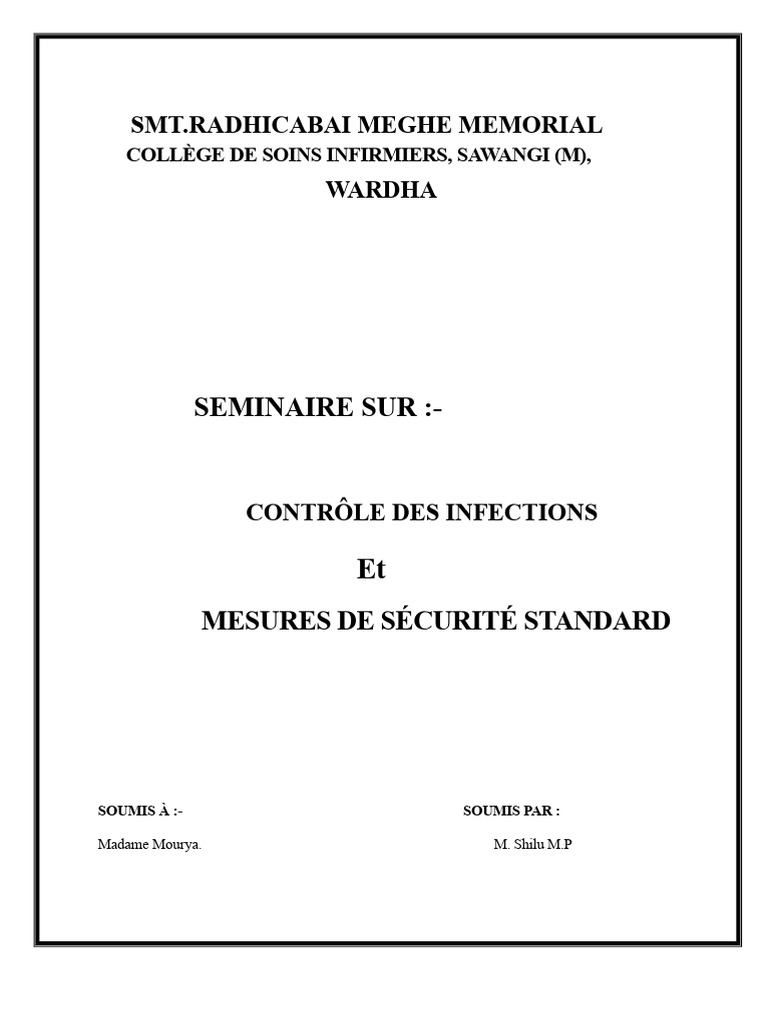 Contrôle des infections et sécurité standard | PDF | Infection ...
