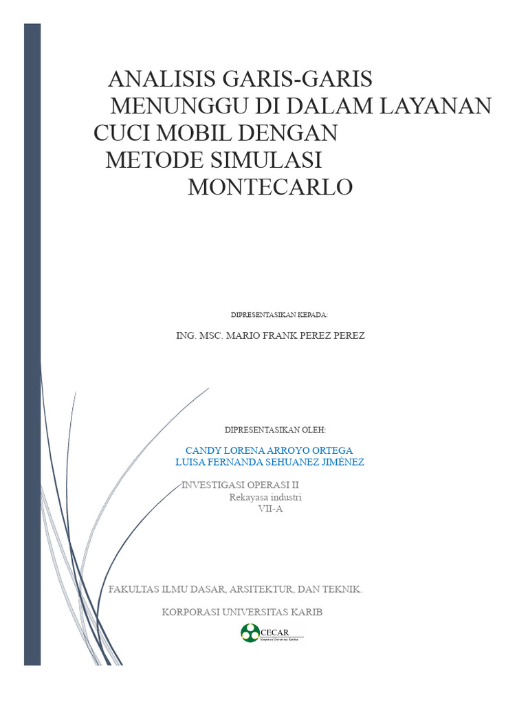 Analisis Garis Antrean Menggunakan Metode Simulasi Montecarlo | PDF