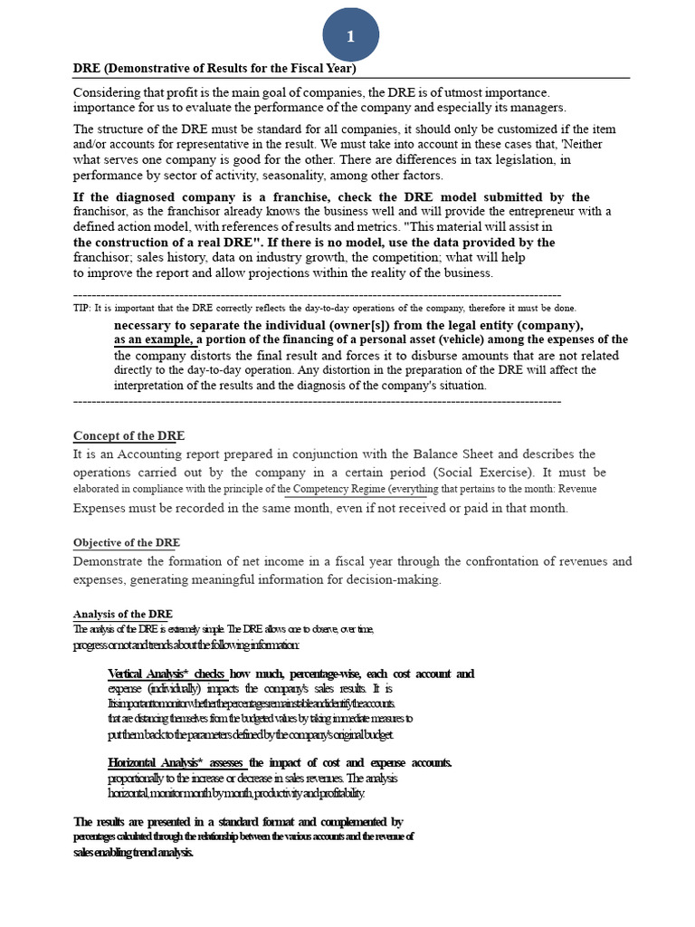 DRE Analysis for Financial Performance | PDF | Expense | Taxes