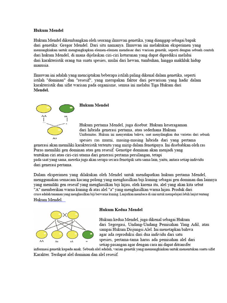 Hukum Mendel | PDF