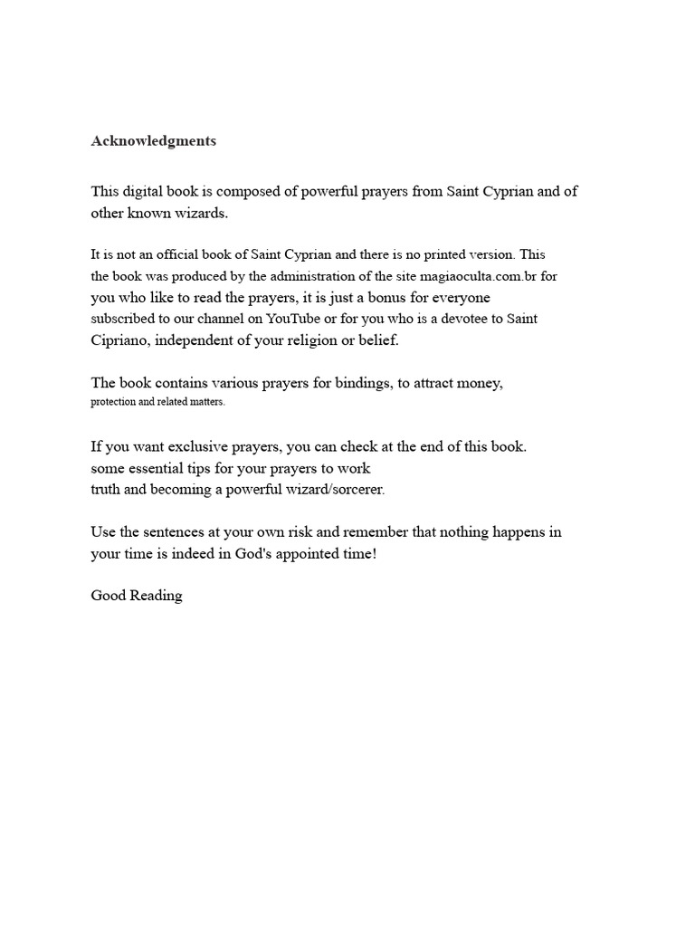 Powerful Prayers of Saint Cyprian | PDF | Jesus | Prayer