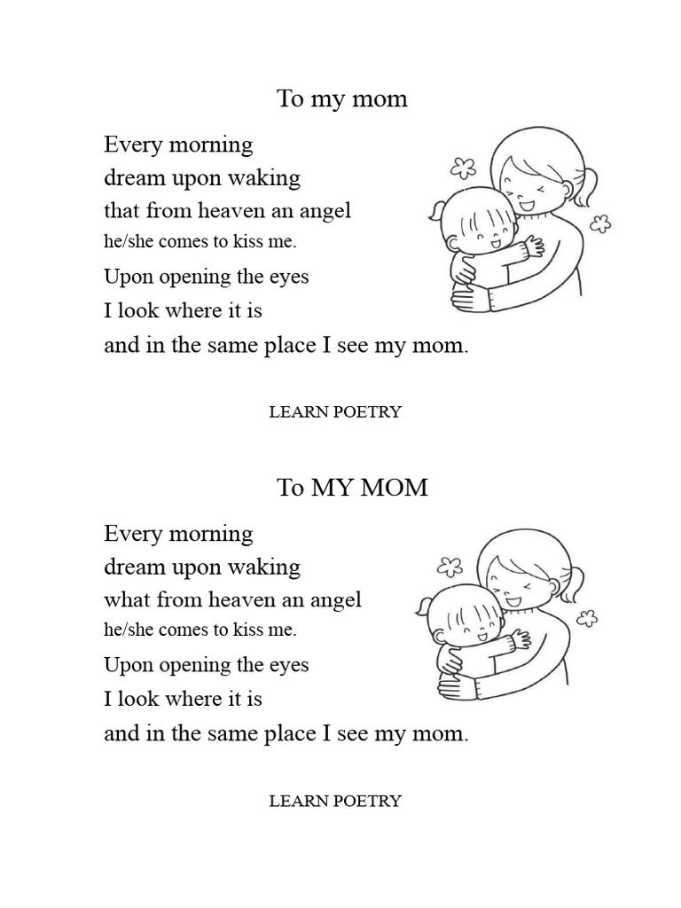To My Mom Poem of 4 Years | PDF