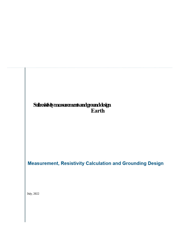 Soil Resistivity and Grounding Design Guide | PDF | Electrical ...