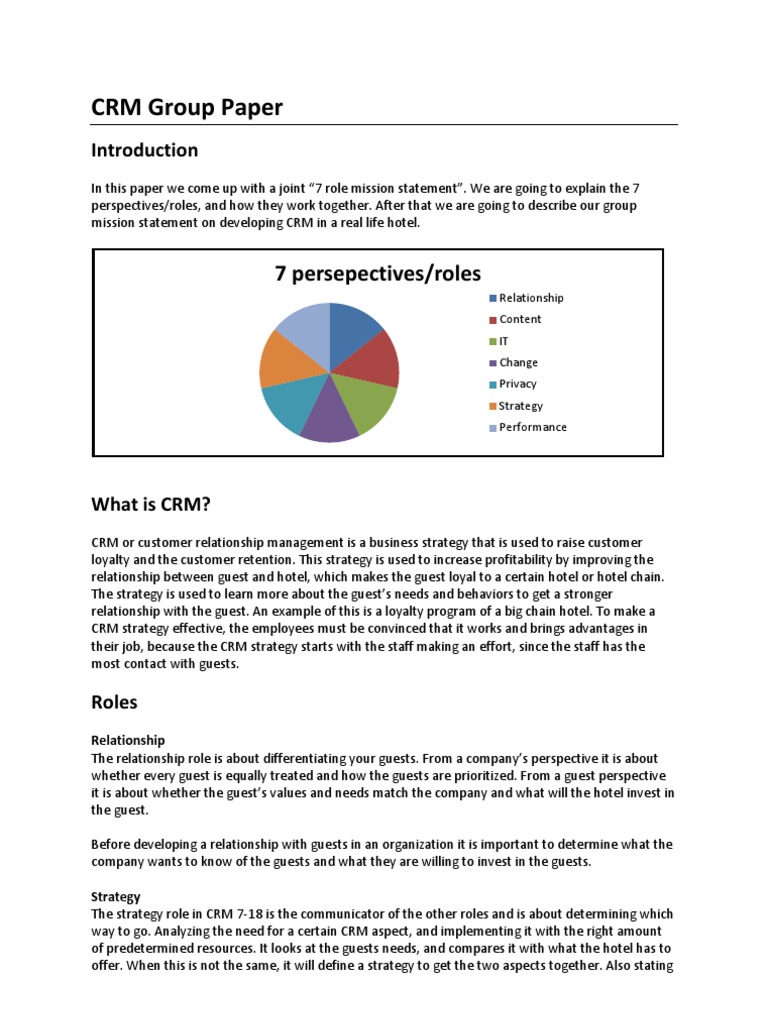 CRM Group Paper | PDF | Customer Relationship Management | Strategic ...