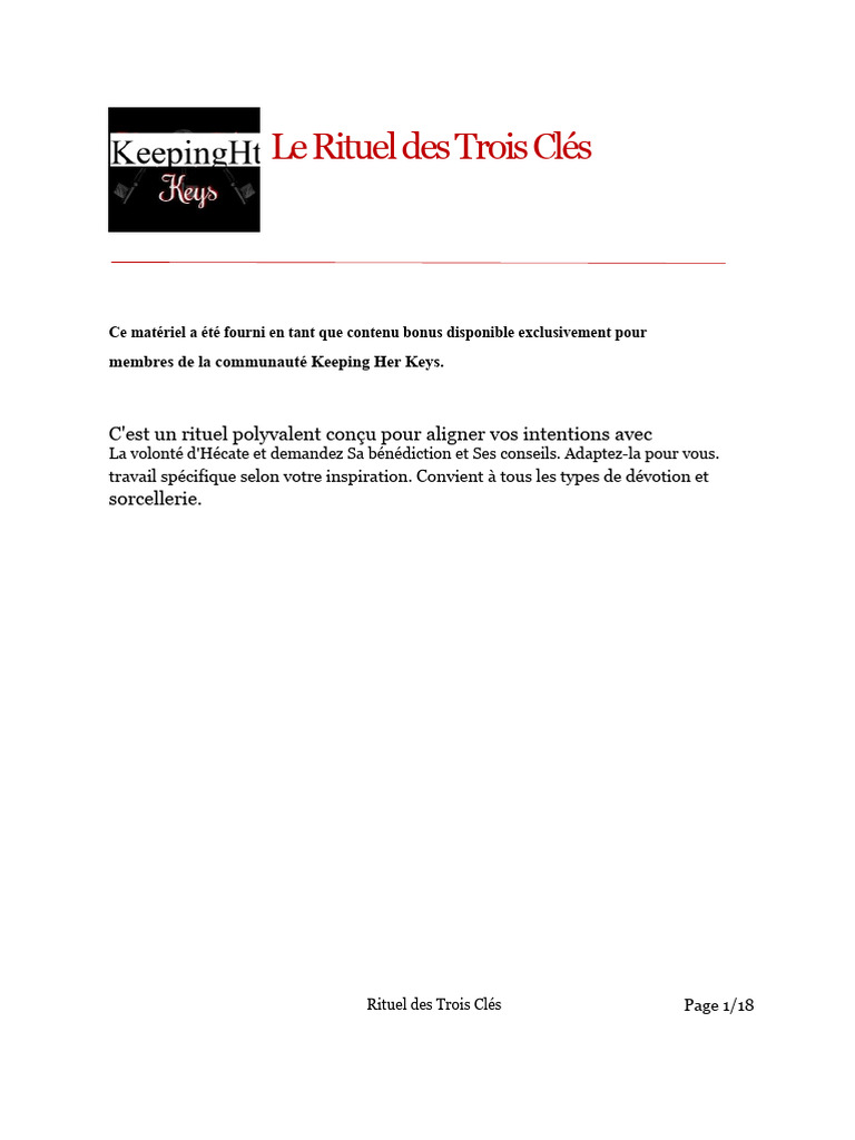 Rituel des Trois Clés d'Hécate | PDF | Lune | Chiens