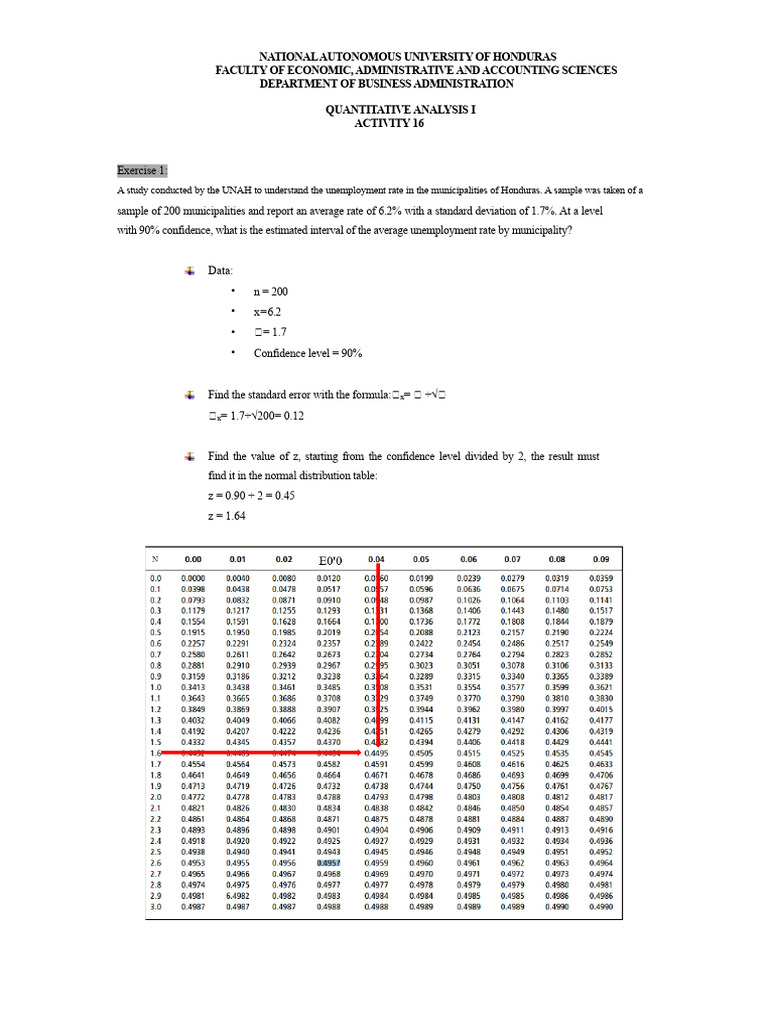 Activity 16 - Guideline - Quantitative Analysis I | PDF | Confidence Interval | Standard Error