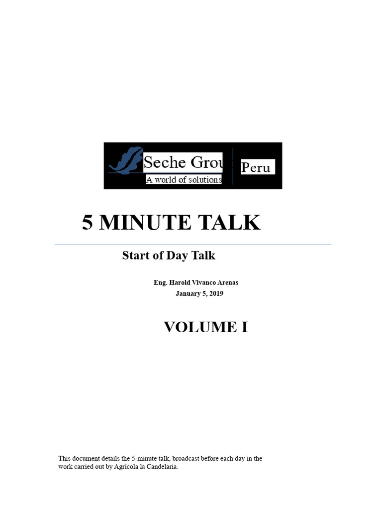 5 Minute Talk - Volume 1 | PDF | Dehydration