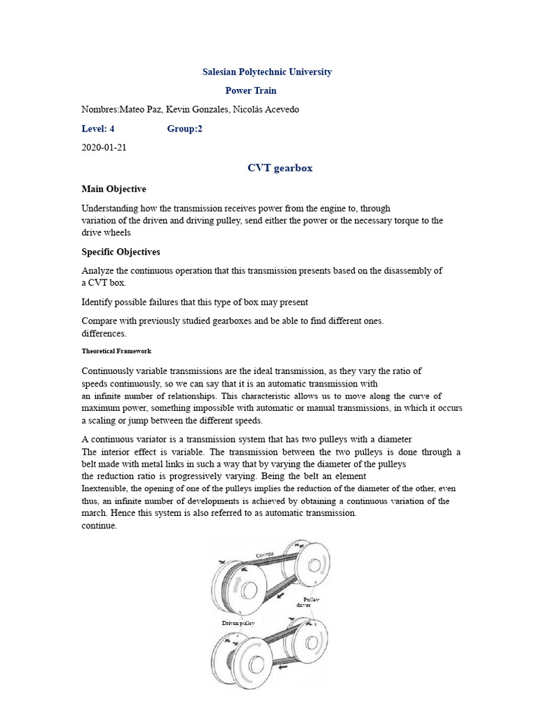 CVT Transmission and Differential | PDF | Gear | Belt (Mechanical)