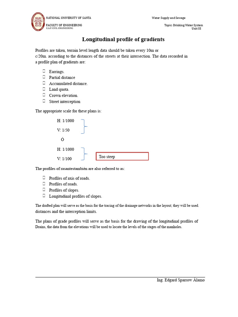 Longitudinal Profile of Slopes | PDF | Sanitary Sewer | Environmental ...