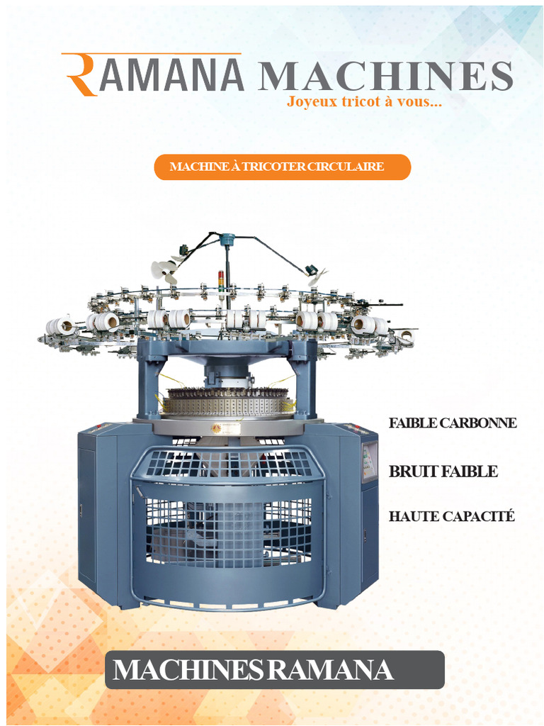 Machines à tricoter Ramana: spécifications | PDF | Tricot | Arts textiles