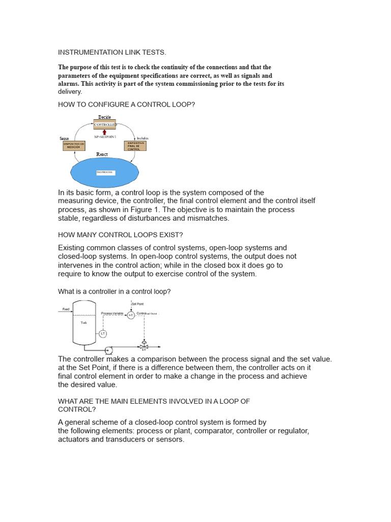 Instrumentation Loop Testing | PDF | Instrumentation | Control Theory